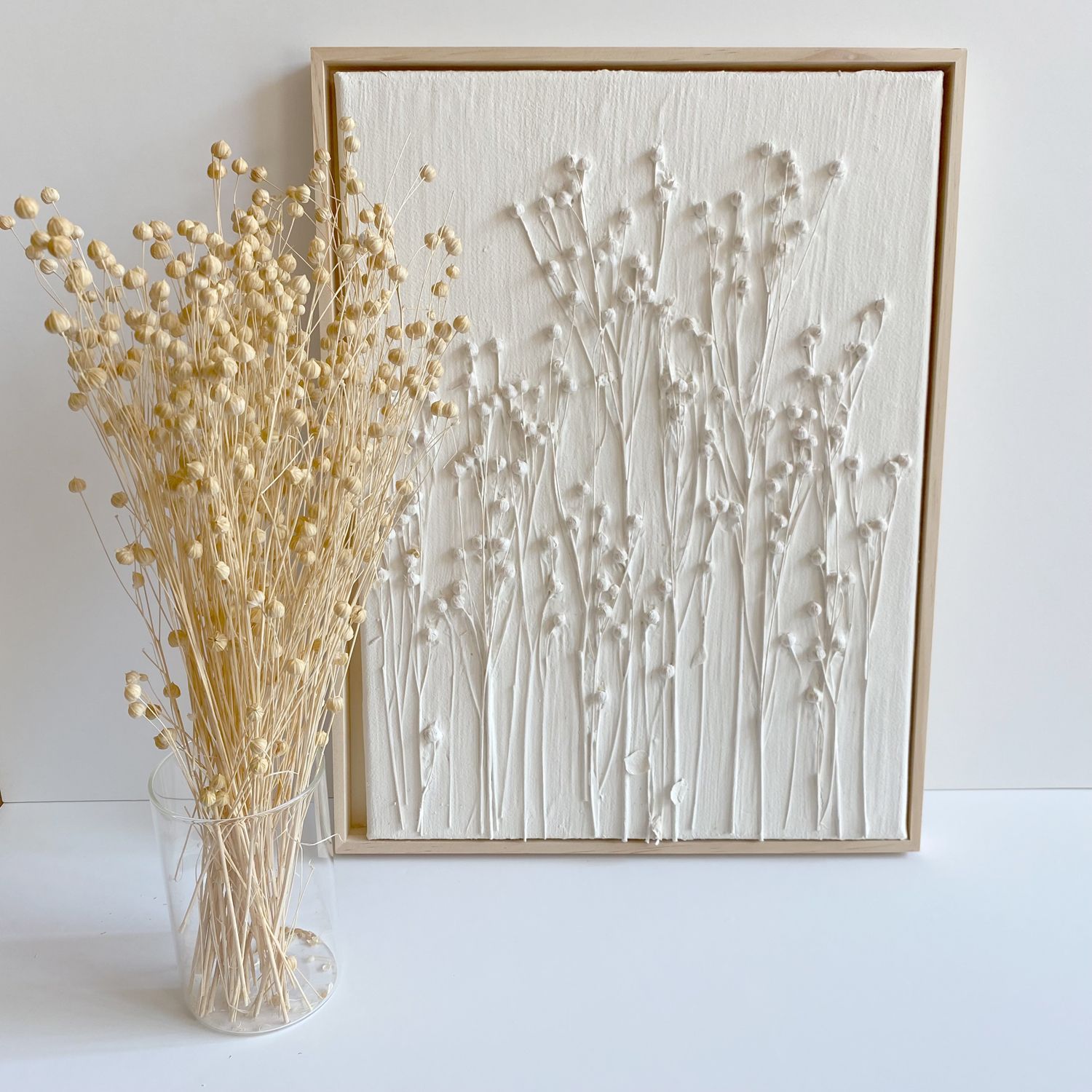 Anleitung Leinwand mit Strukturpaste und Trockenblumen gestalten günstig online kaufen