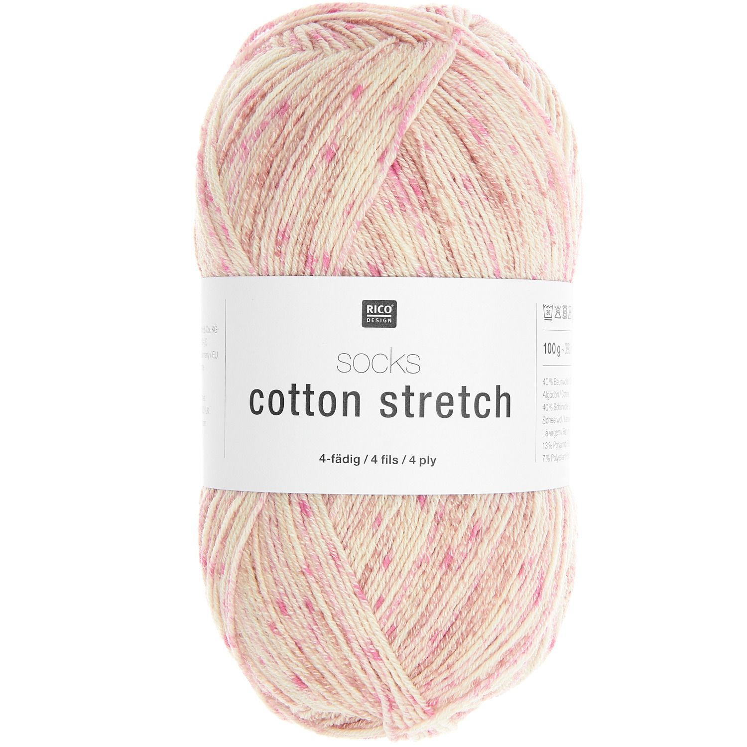 Socks Cotton Stretch 4-fädig | Pinky | 3678473